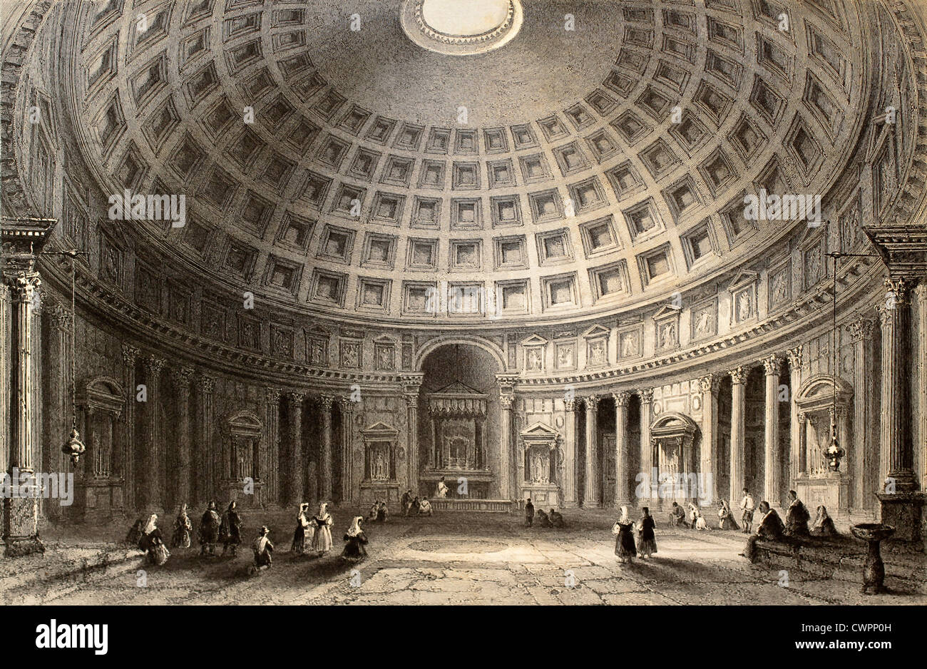 Pantheon rome drawing hi-res stock photography and images - Alamy