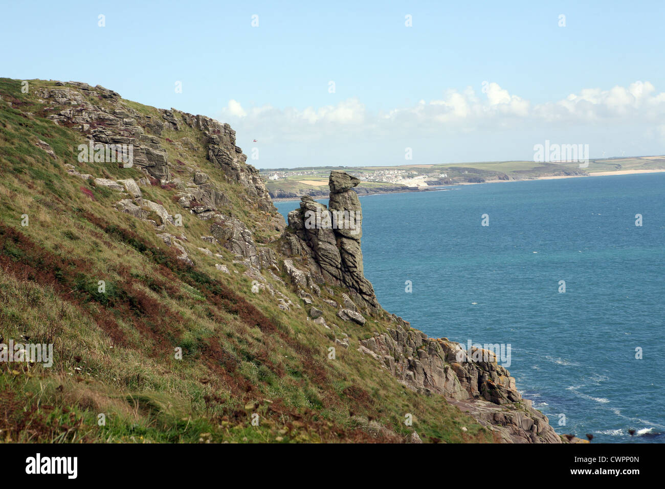 Trewevas Cliffs near Rinsey Lizard Cornwall England UK GB - half way ...