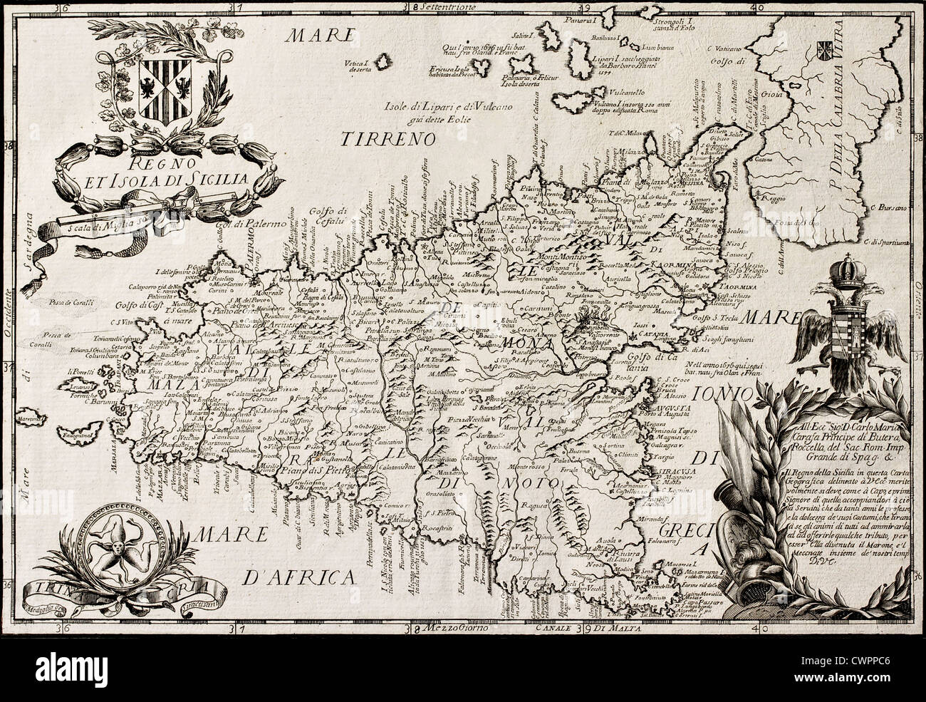 Ionian islands map hi-res stock photography and images - Alamy