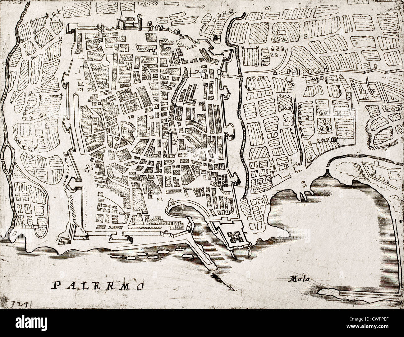 Palermo map hi-res stock photography and images - Alamy