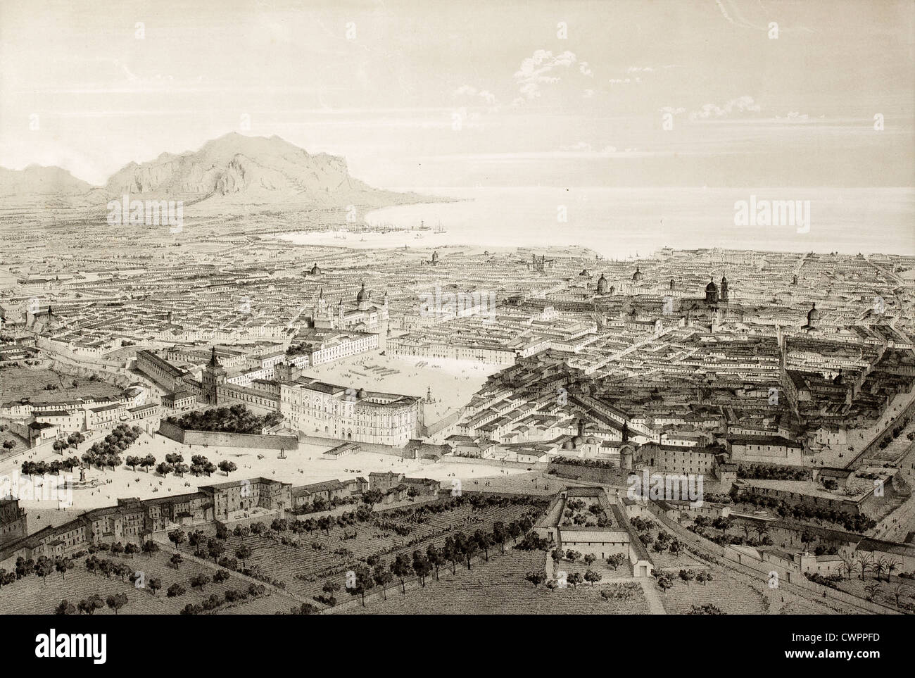 perspective view of Palermo, Italy Stock Photo - Alamy