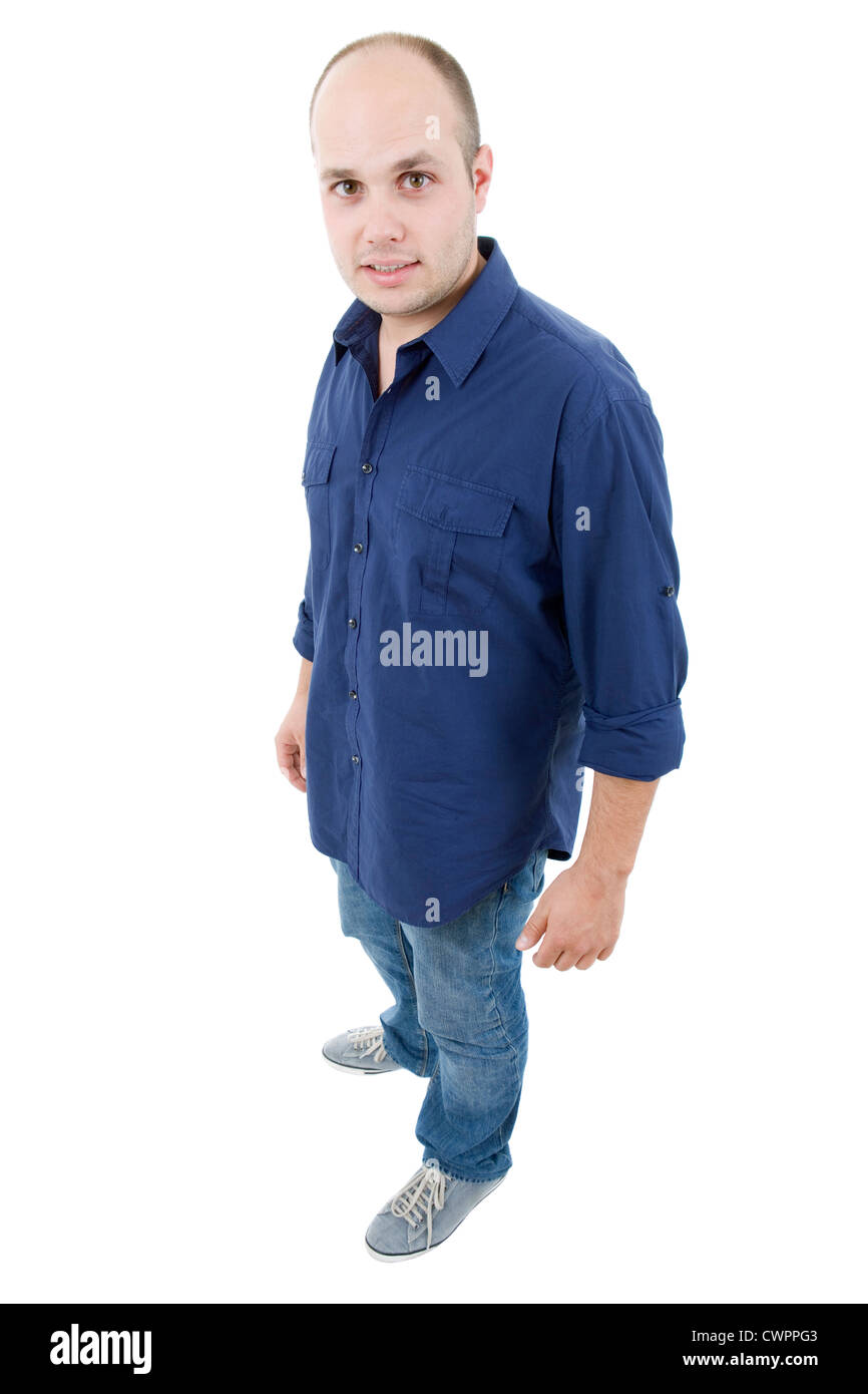 young casual man full body in a white background Stock Photo - Alamy