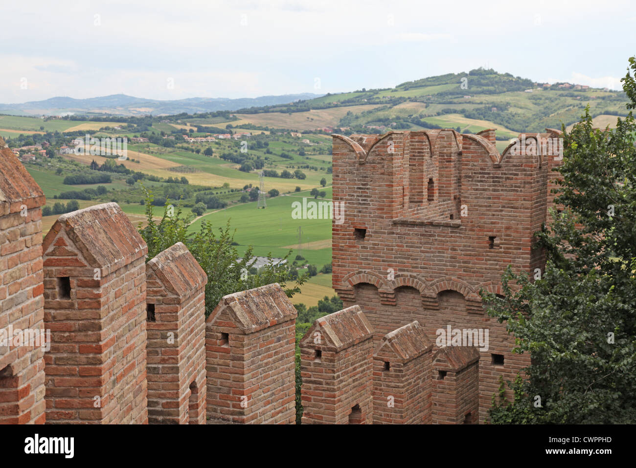 Italy. Gradara. Castle Francesca da Rimini. Land View Stock Photo - Alamy