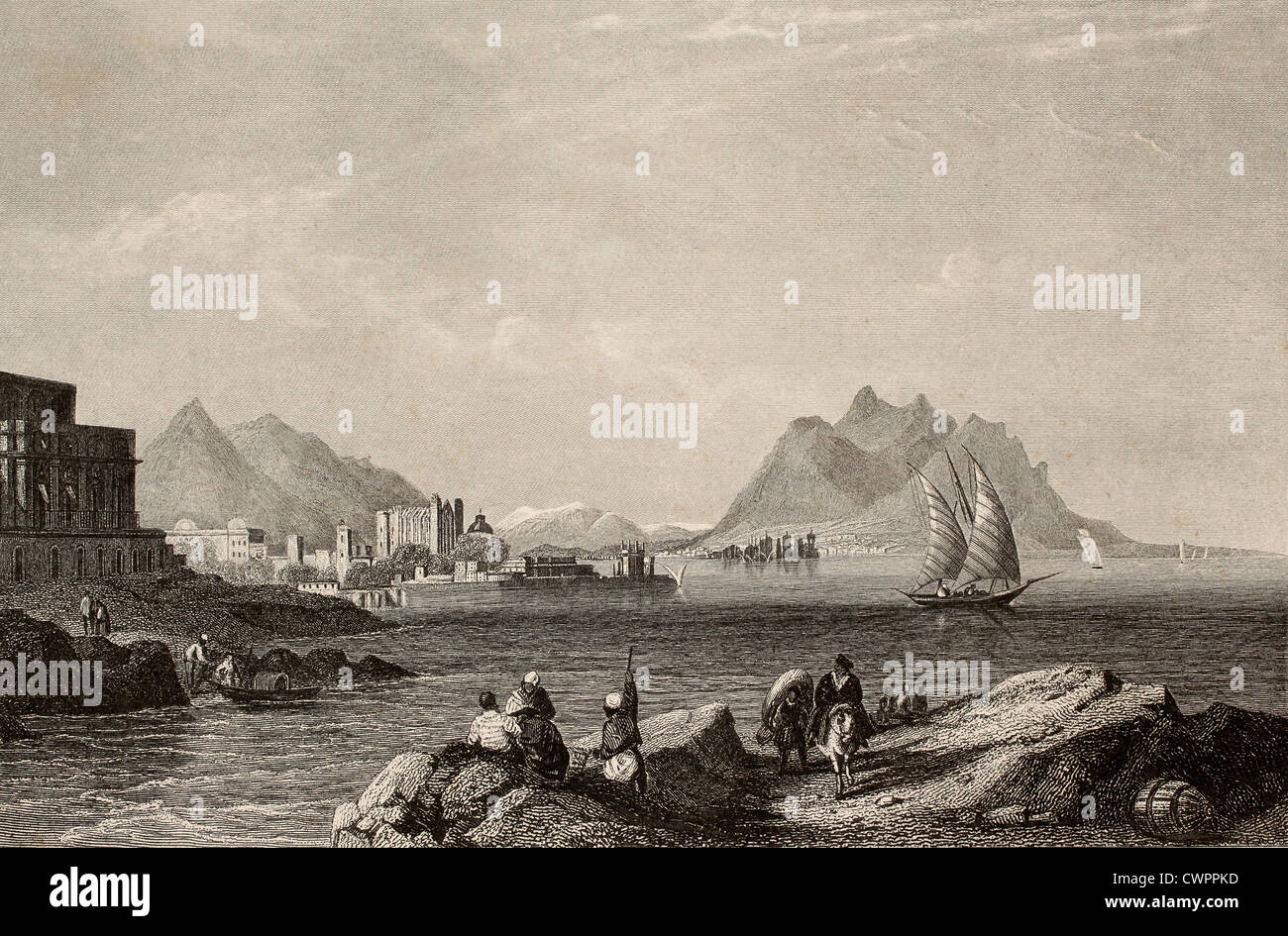view of Gulf of Palermo, Italy Stock Photo - Alamy
