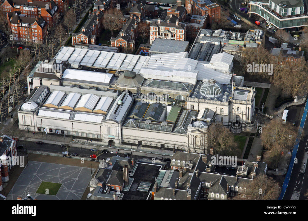 aerial view of Tate Britain art gallery museum, Millbank, London SW1 ...