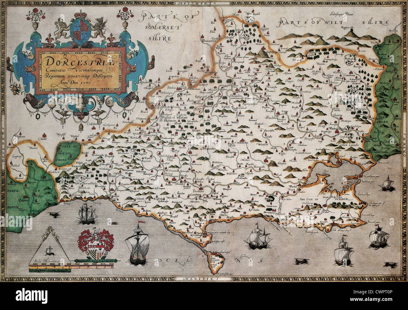 Dorset old map Stock Photo - Alamy