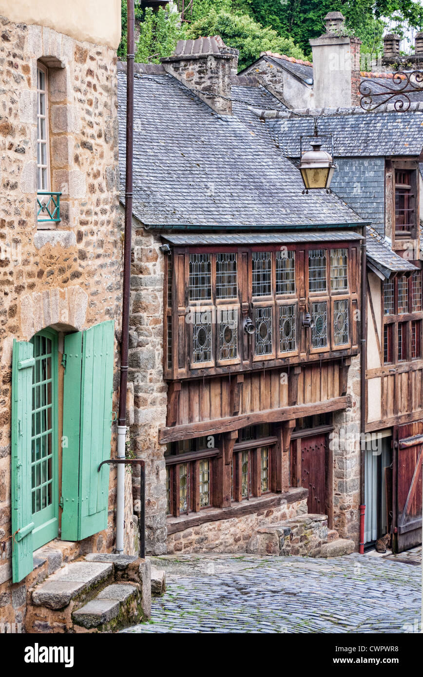 Half-timbered building Dinan Brittany France Stock Photo - Alamy