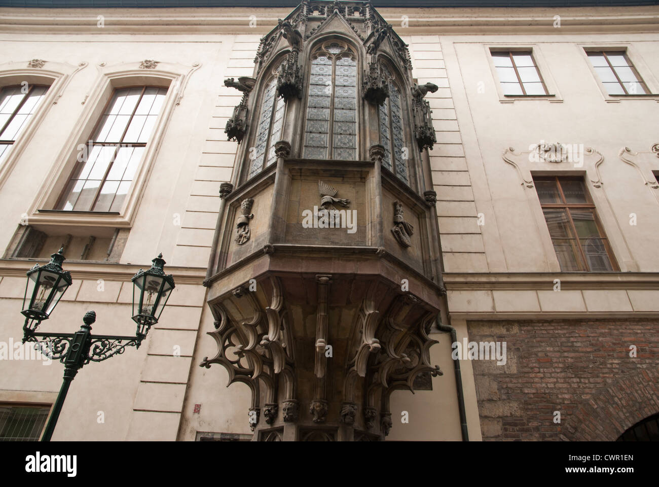 Prague - Karolinum, the Oriel window built around 1400 - Carolinum, the seat of the Charles ...