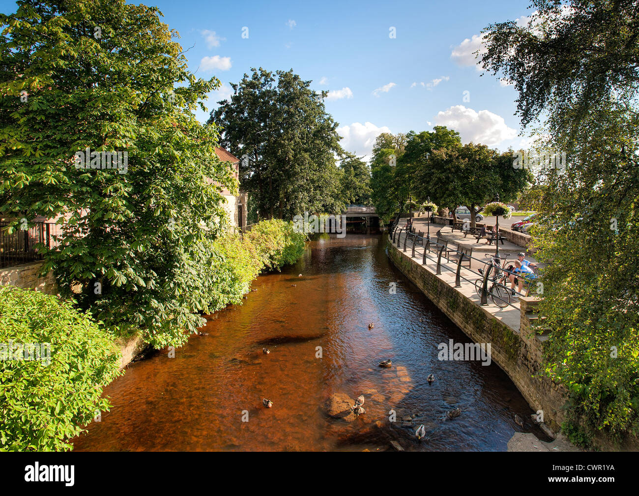 A view of Pickering beck from the bridge at the Ropery car park Stock ...