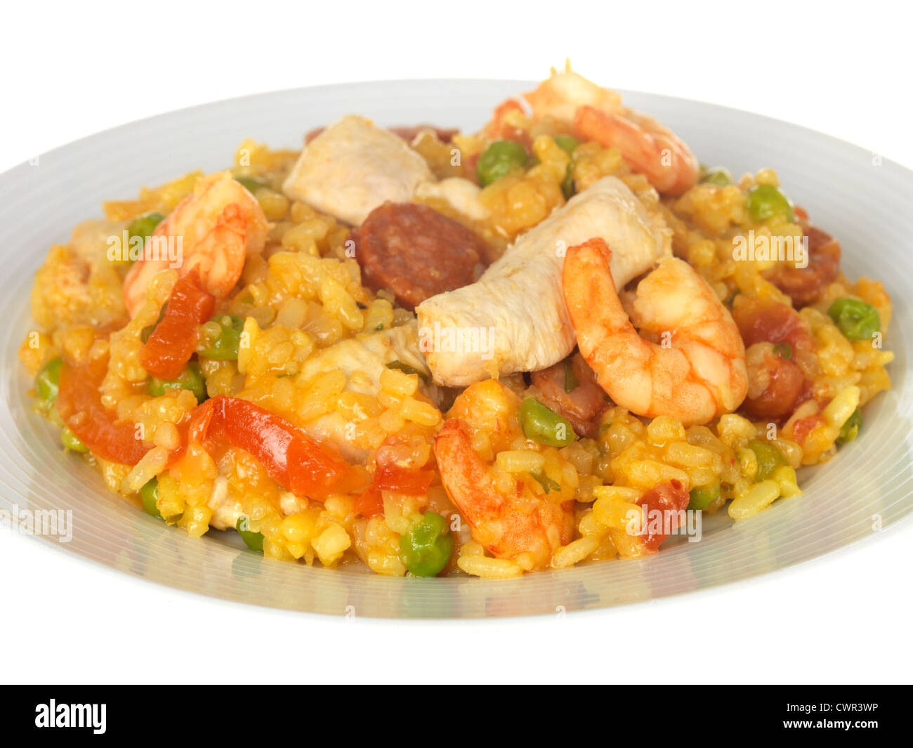 Chicken and Prawn Paella Stock Photo - Alamy