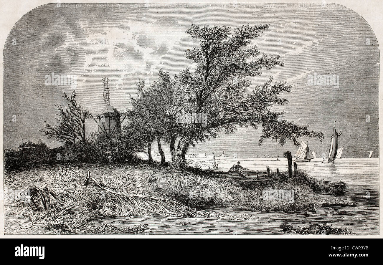 Vintage river painting hi-res stock photography and images - Alamy