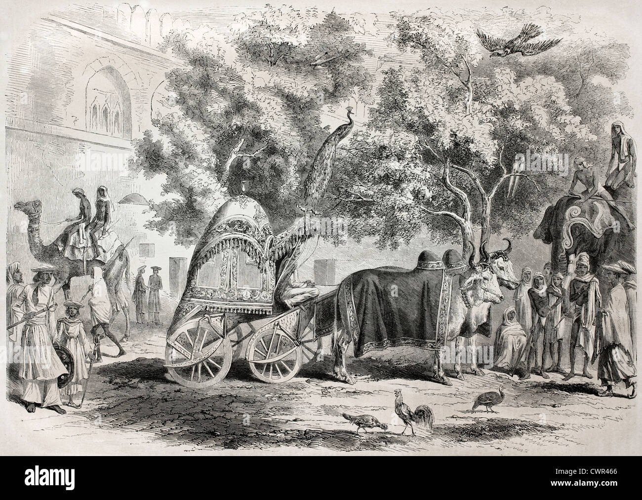 Grand Mughal palace courtyard Stock Photo - Alamy