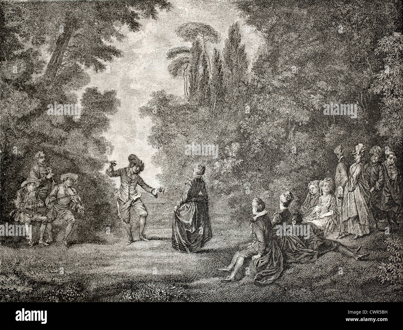 Old illustration of rural dance Stock Photo - Alamy