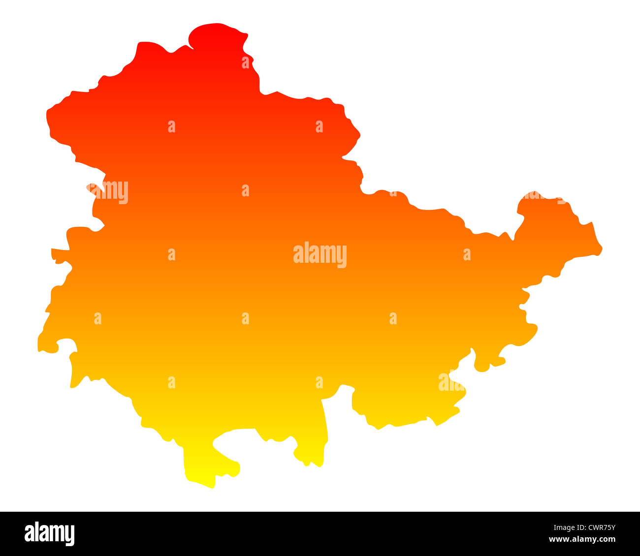Map of Thuringia Stock Photo - Alamy