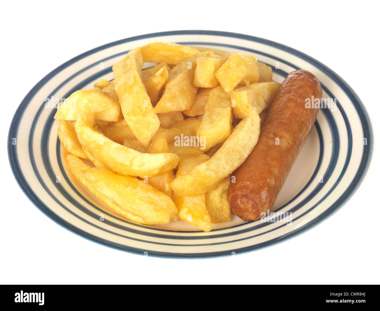 Authentic Traditional British Fish N' Shop Jumbo Pork Sausage And Chips ...