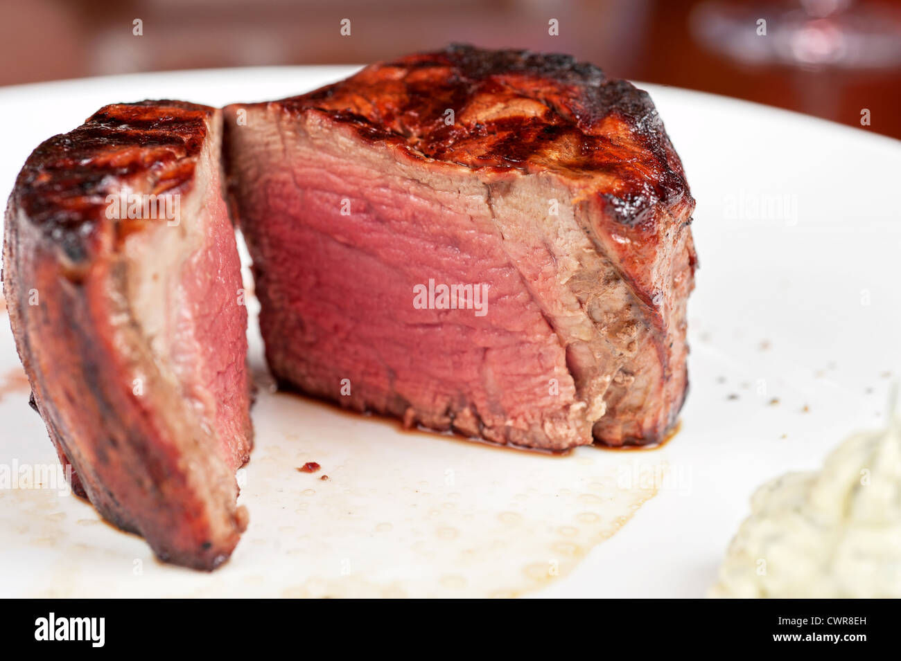 Filet mignon, char-grilled to medium rare Stock Photo - Alamy