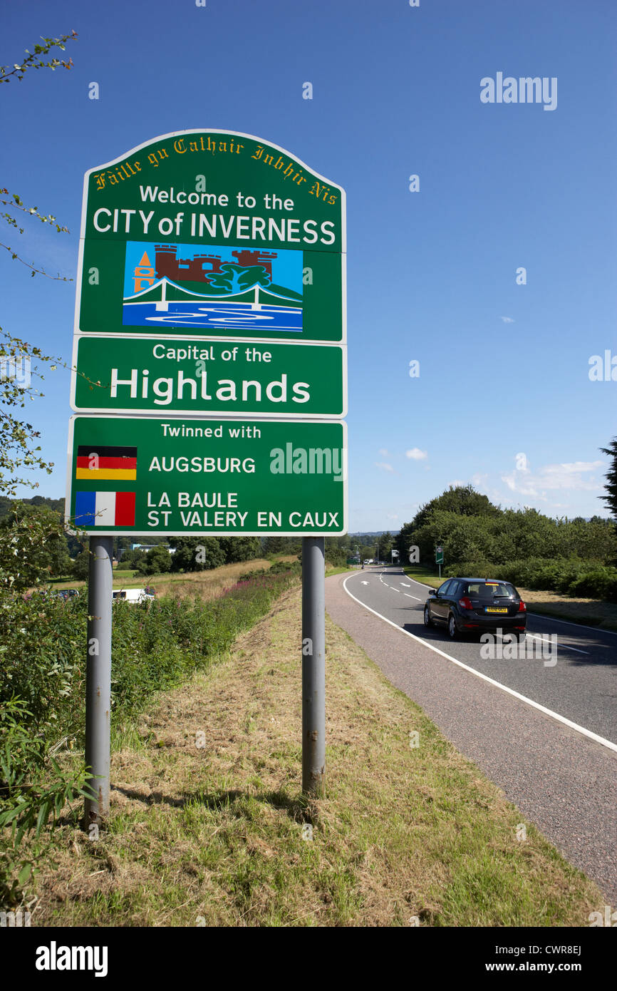 welcome to city of inverness sign capital of the highlands scotland uk ...