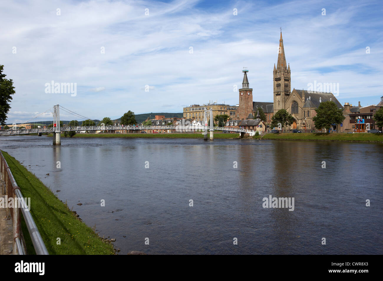 river ness flowing through the centre of inverness city highland ...