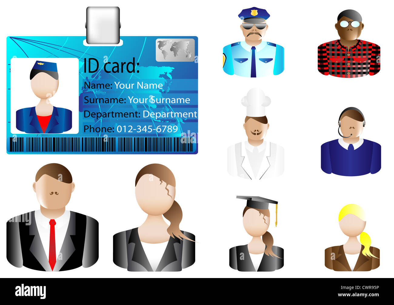 Identification card icon Stock Photo - Alamy