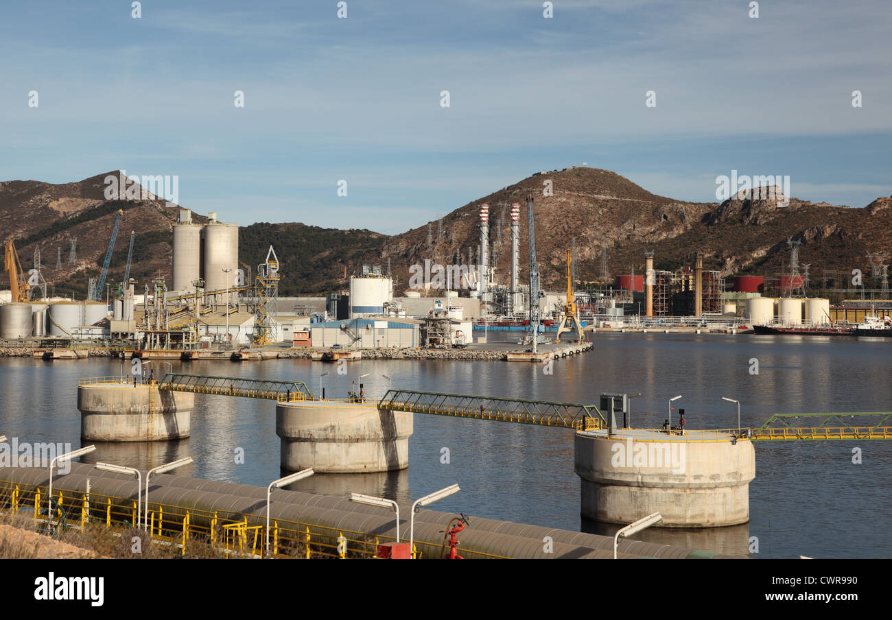 Fuel storage tanks at the industrial port Stock Photo - Alamy