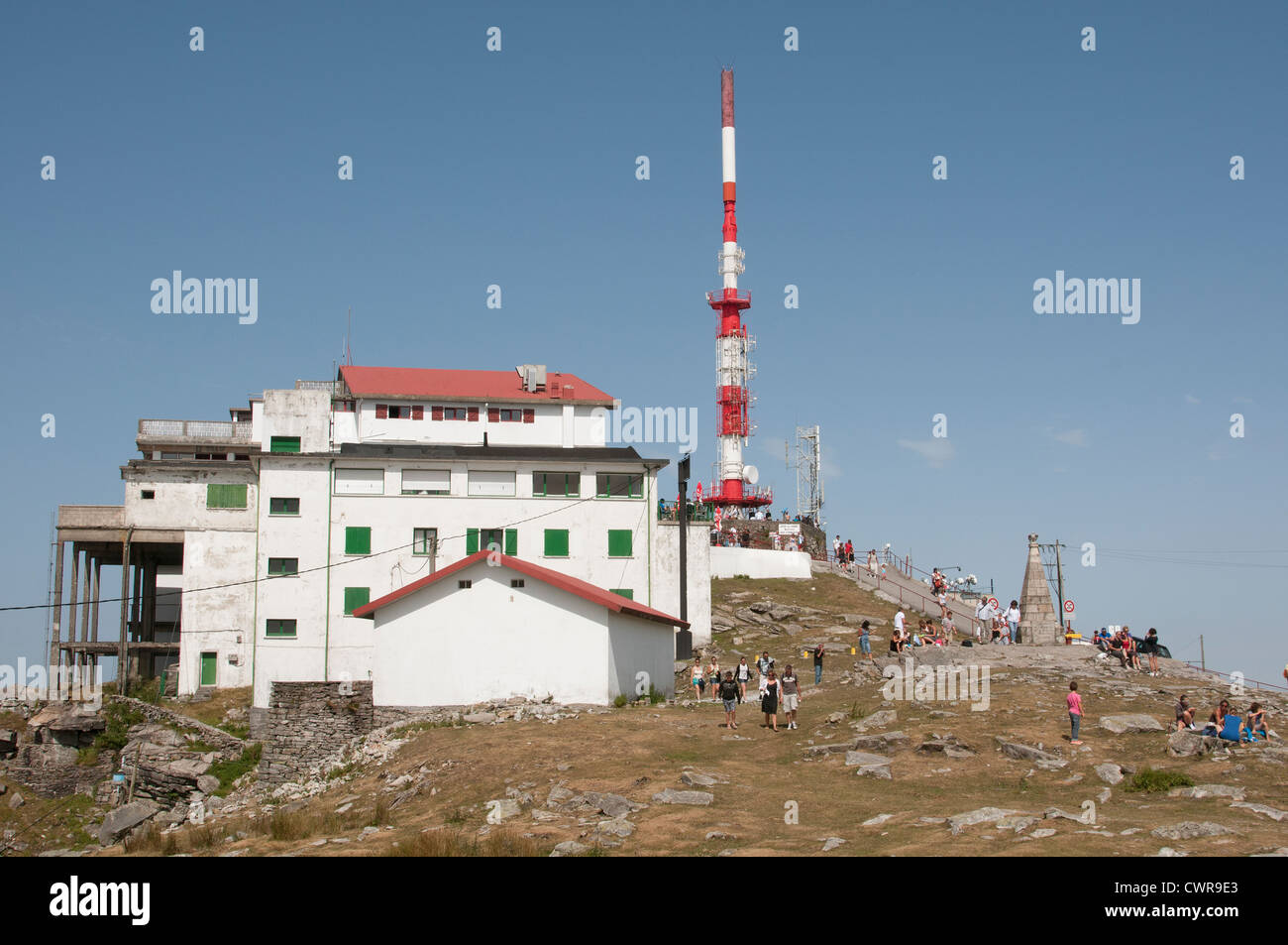 Summit of the Basque country La Rhune mountain situated in the Pyrenees ...