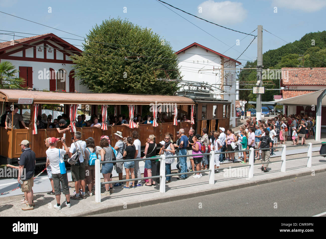 Le Petit Train de La Rhune a mountain railway in the Basque region at ...
