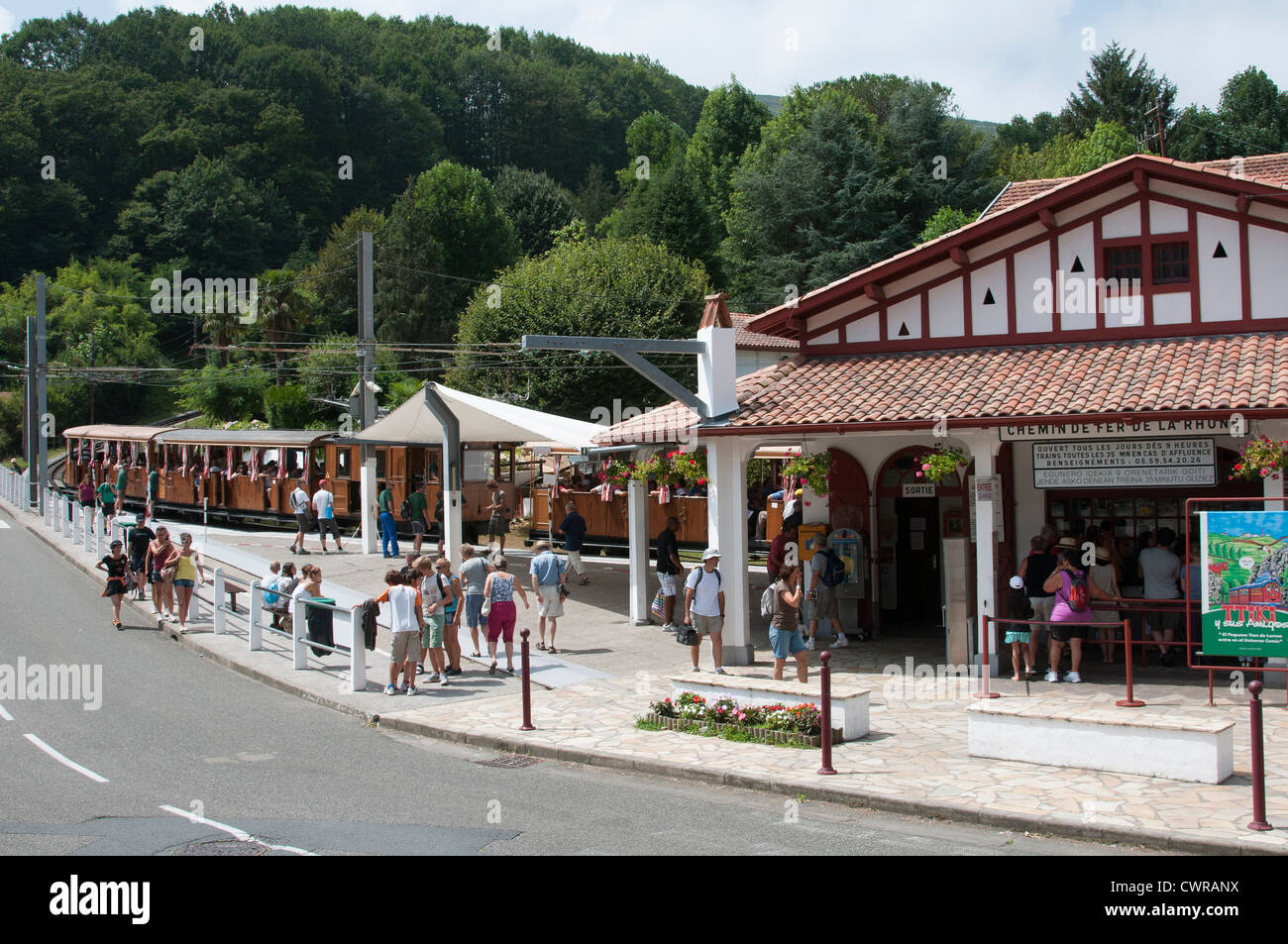 Le Petit Train de La Rhune a mountain railway in the Basque region at ...