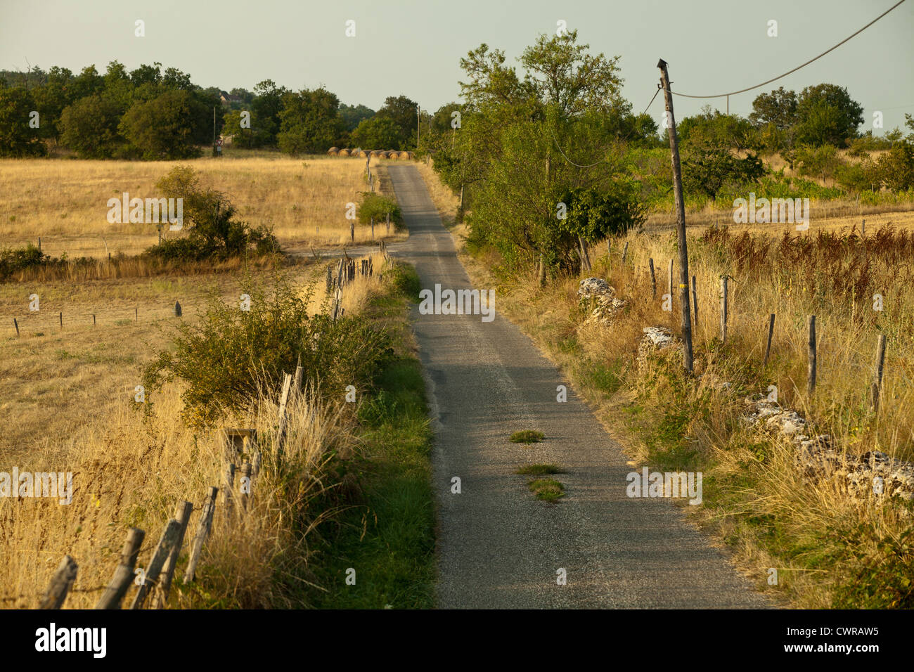 A country road in the Lot region of France Stock Photo - Alamy