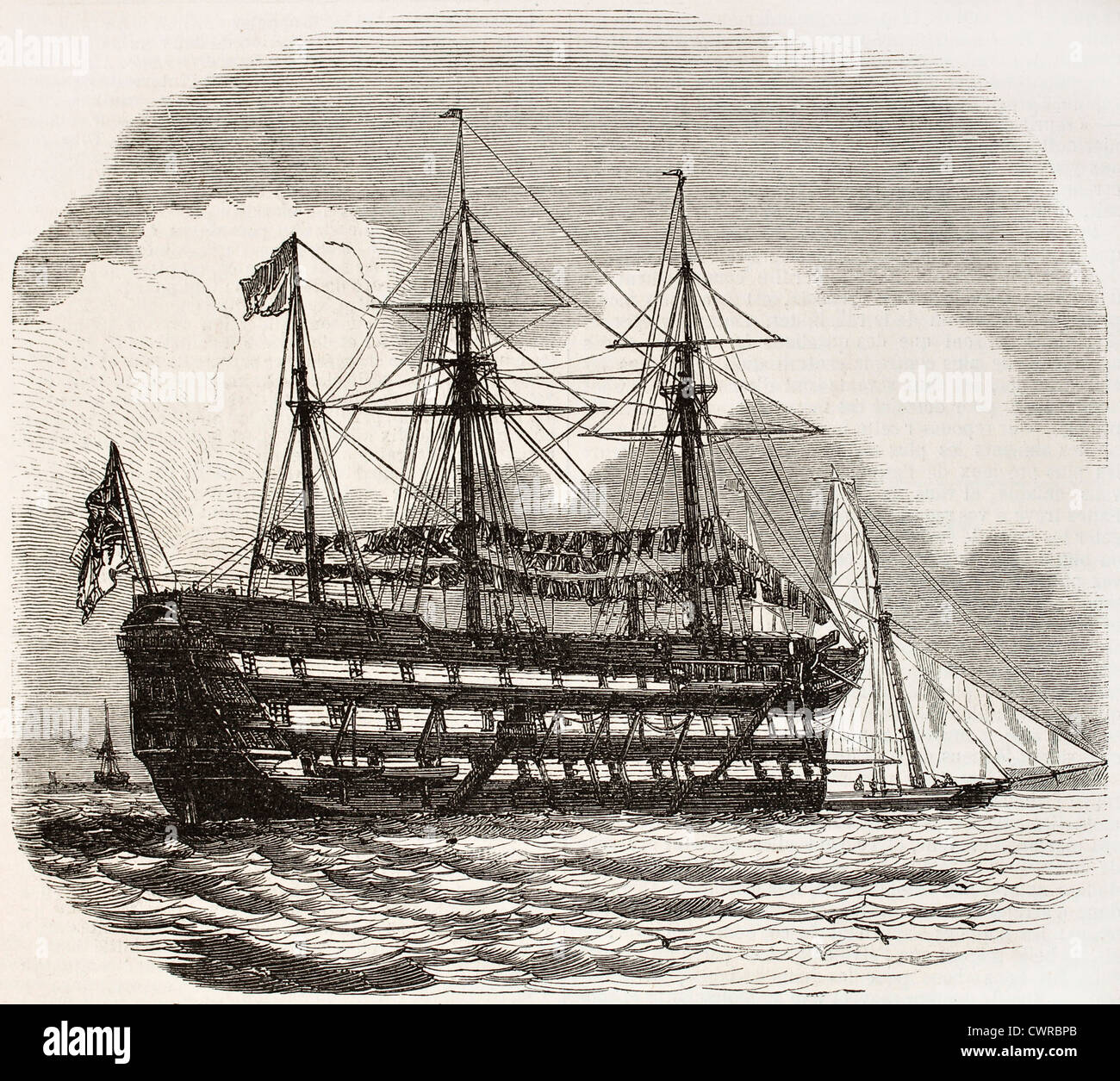 Engraved illustration of ship rigging hi-res stock photography and ...
