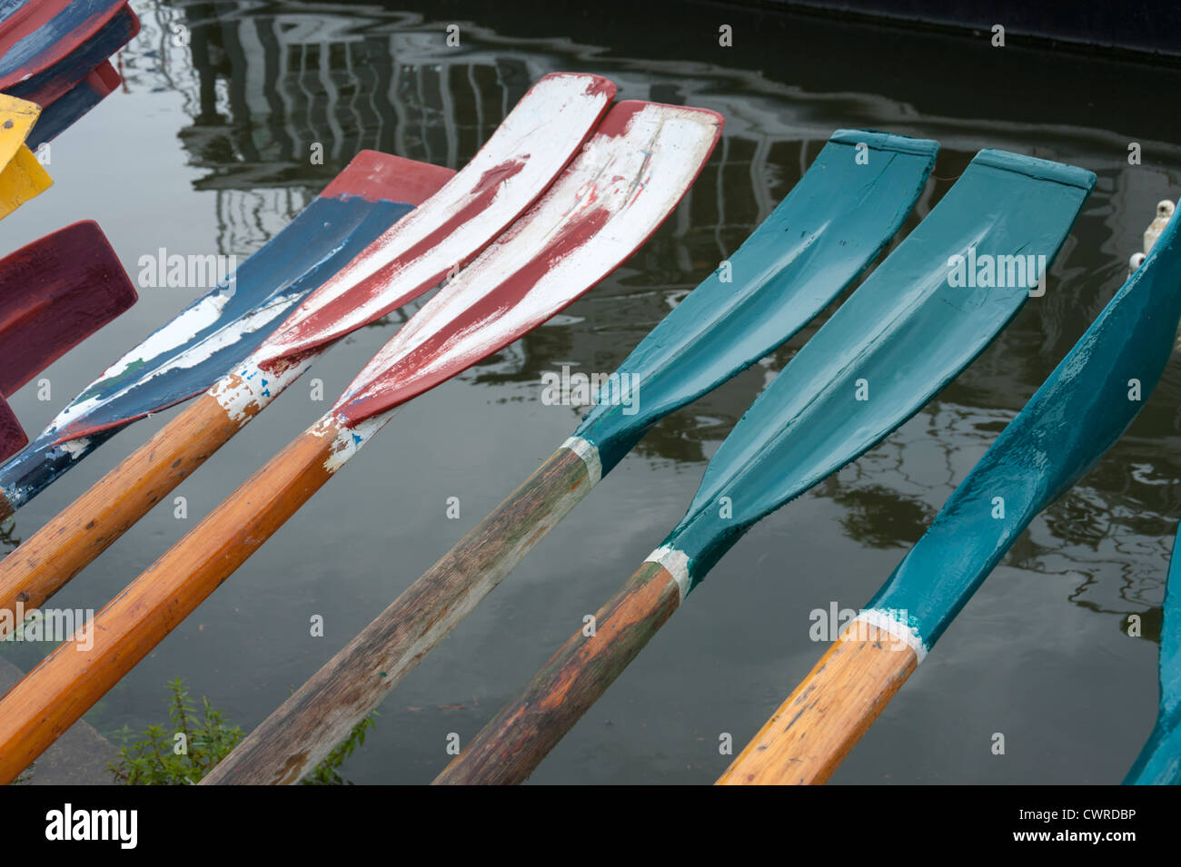 Boat oars stacked in an interesting pattern in a boat yard at Richmond ...