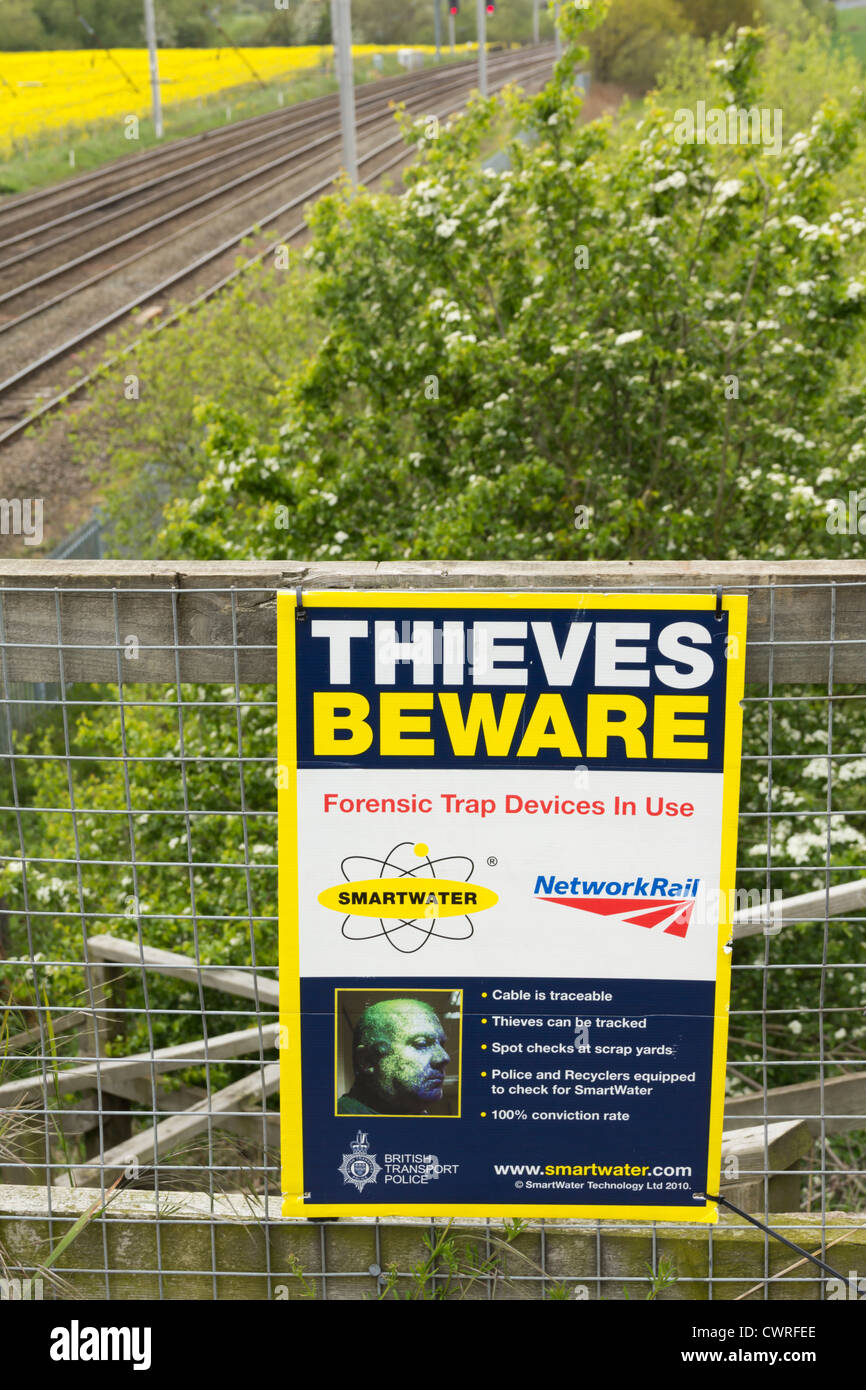 Smartwater in use warning signs near the West Coast mail line ...