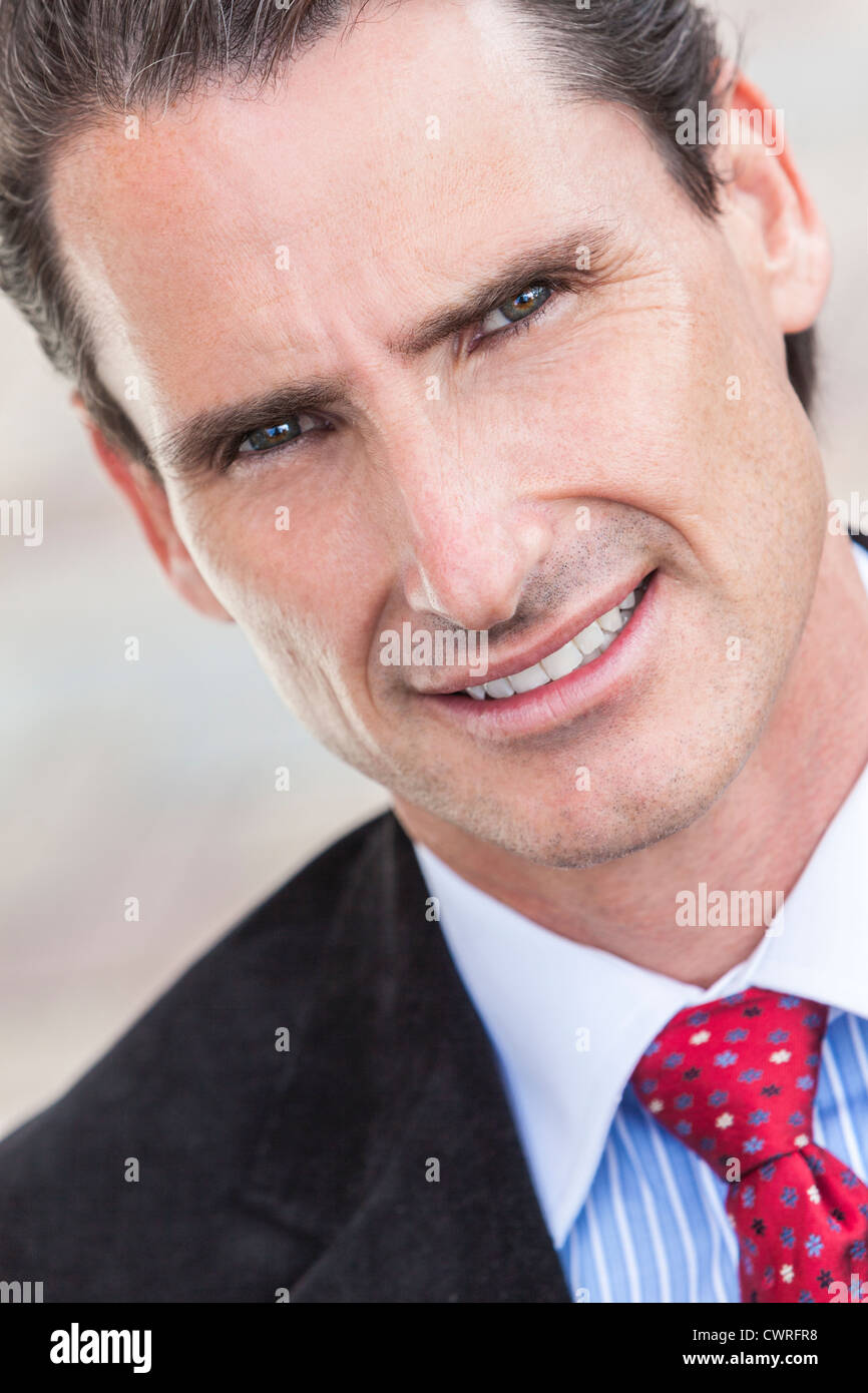 Portrait of a smart man or businessman wearing a suit, shirt and tie ...