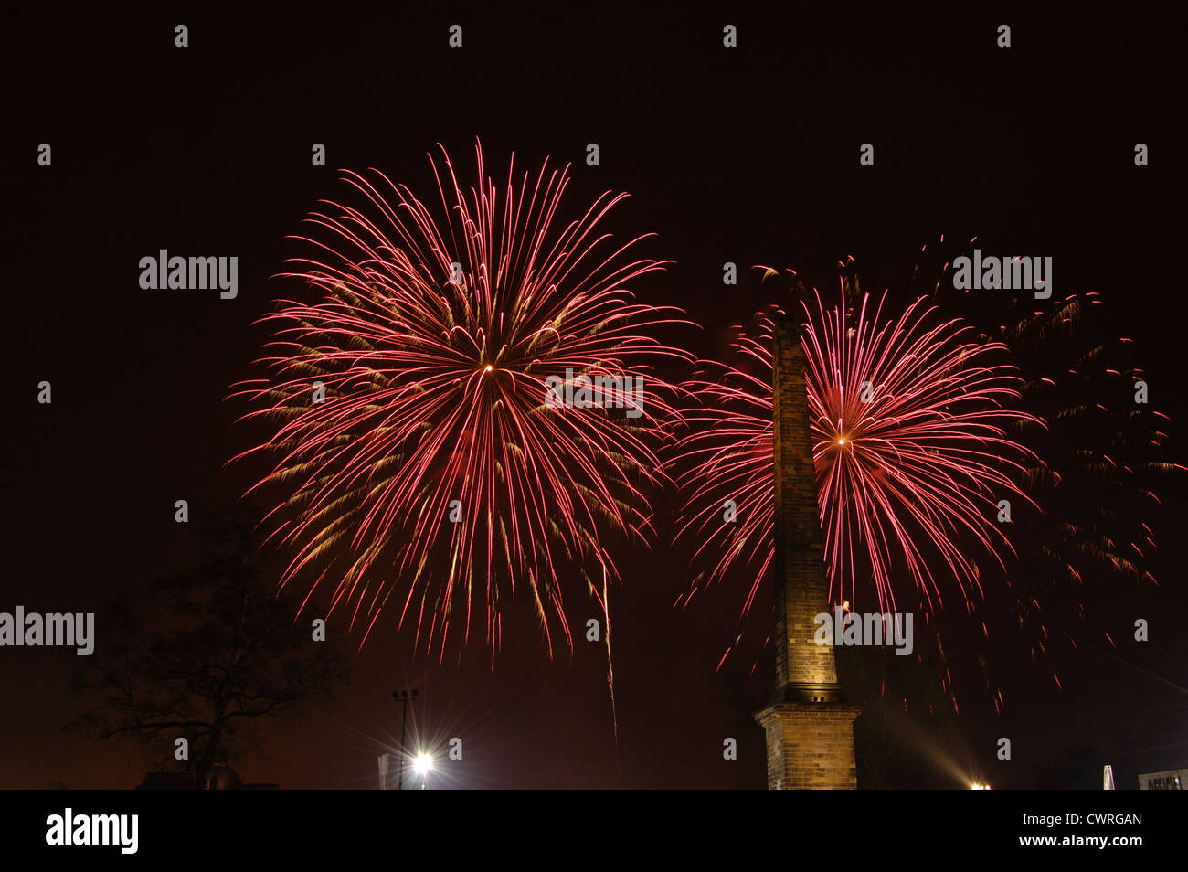 Fireworks Display at Glasgow Green, Scotland, 5th November 2009 Stock ...