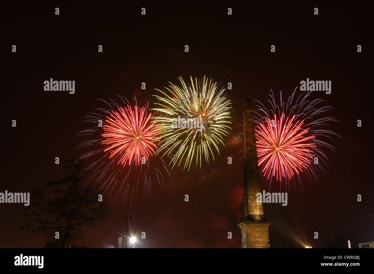 Fireworks Display at Glasgow Green, Scotland, 5th November 2009 Stock ...