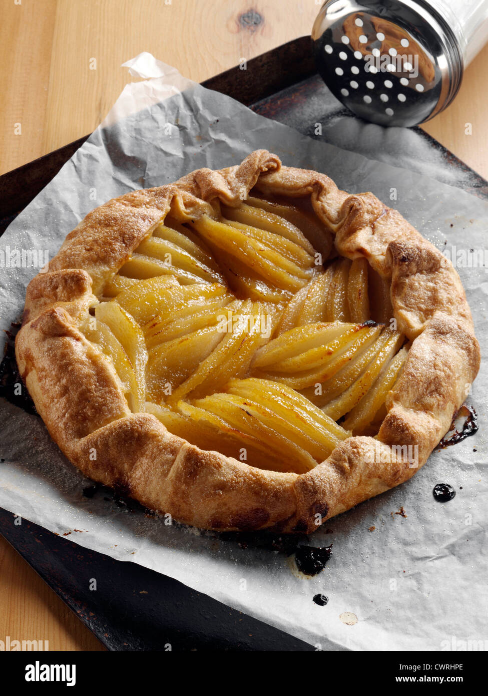 Free form pear tart Stock Photo - Alamy