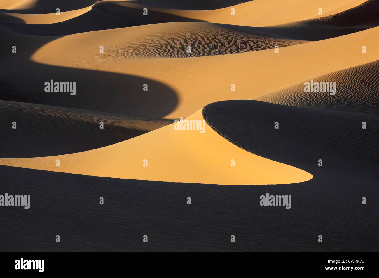 Picture of sand dunes with deep shadows in the Sahara desert of Morocco ...