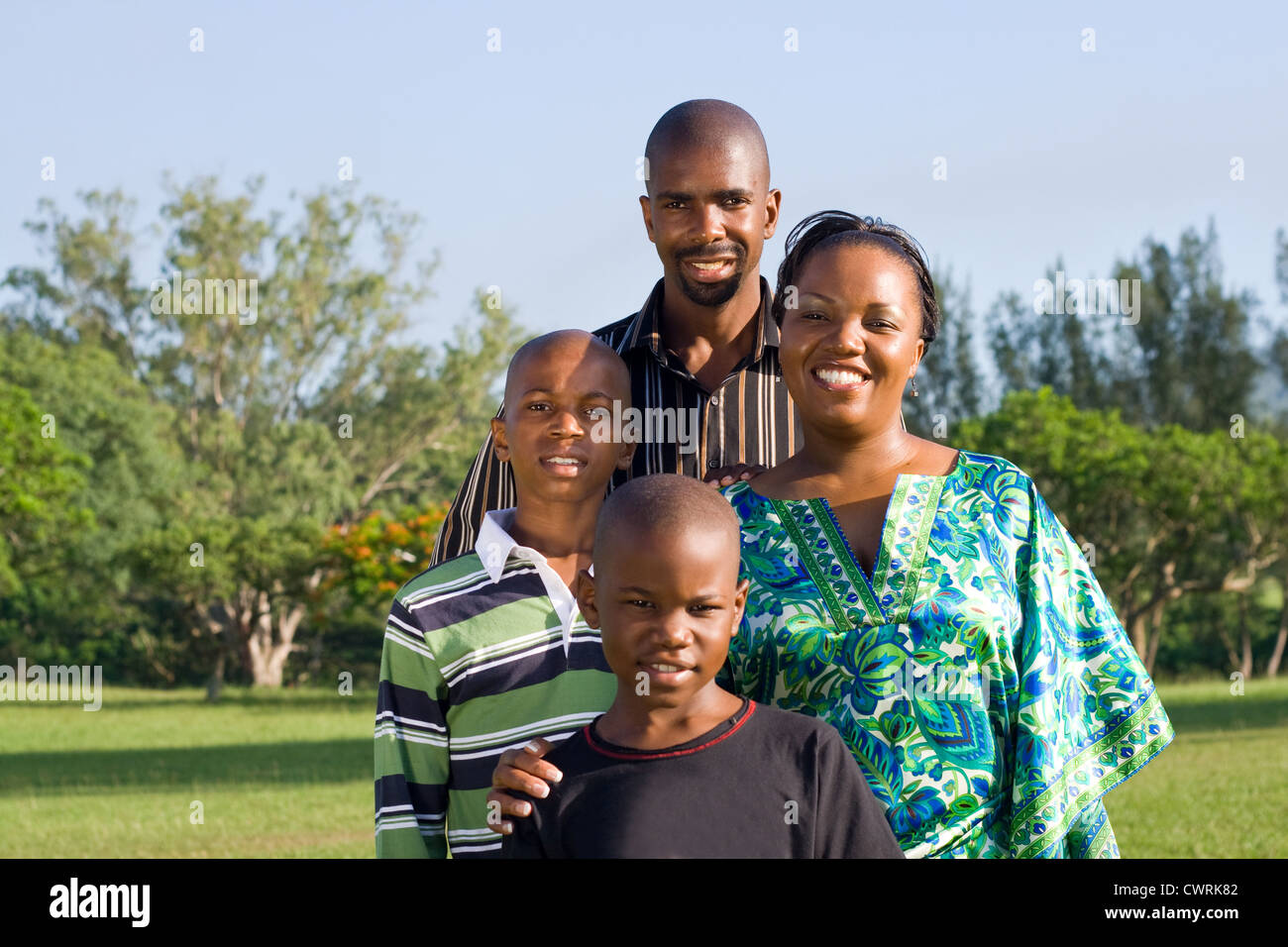 happy african family portrait outdoors Stock Photo - Alamy