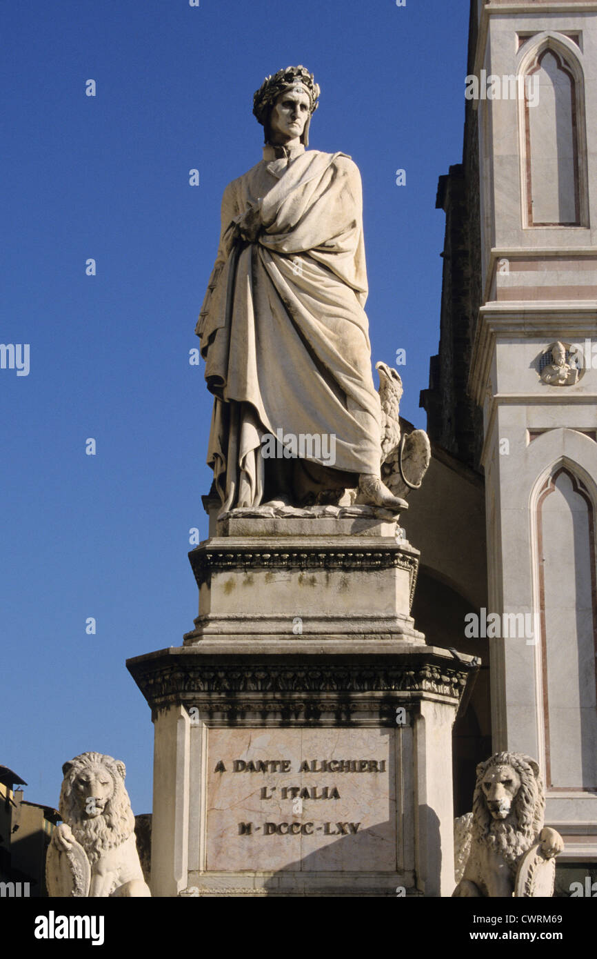 dante alighieri monument, santa croce, firenze (florence), tuscany ...