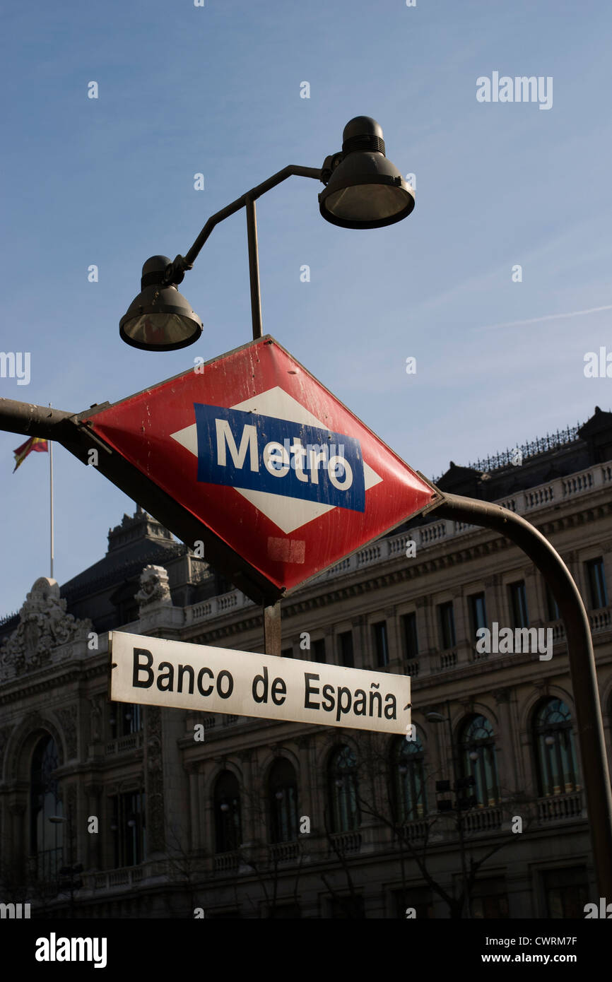 Metro of Madrid sign, Spain Stock Photo - Alamy