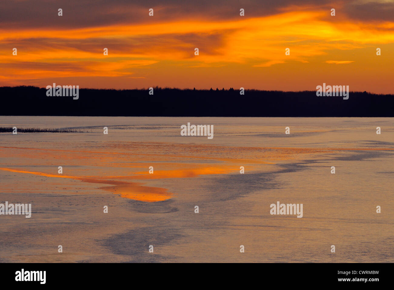 Audy Lake at sunset, Riding Mountain National Park, Manitoba, Canada ...