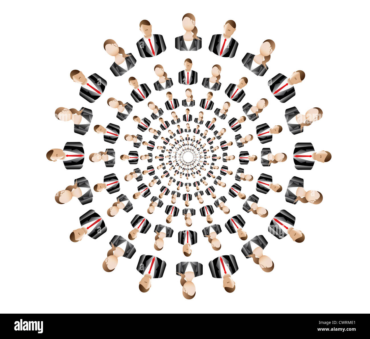 male female business Work team tunnel concept vector illustration Stock ...