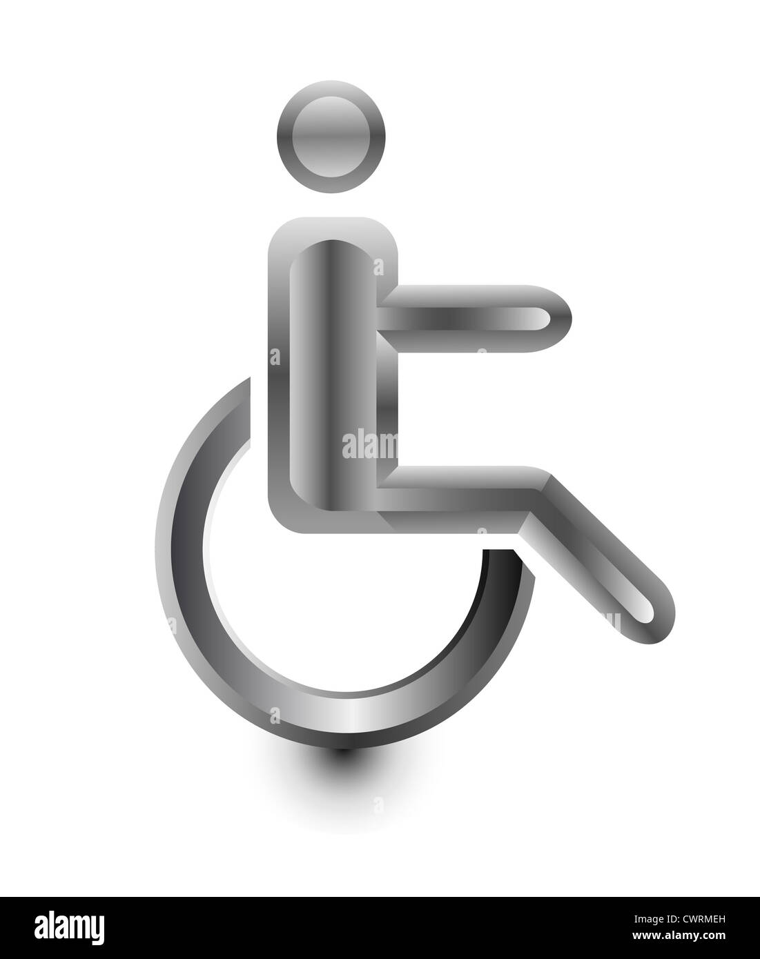 disabled Stick man in wheelchair metal icon vector illustration Stock ...