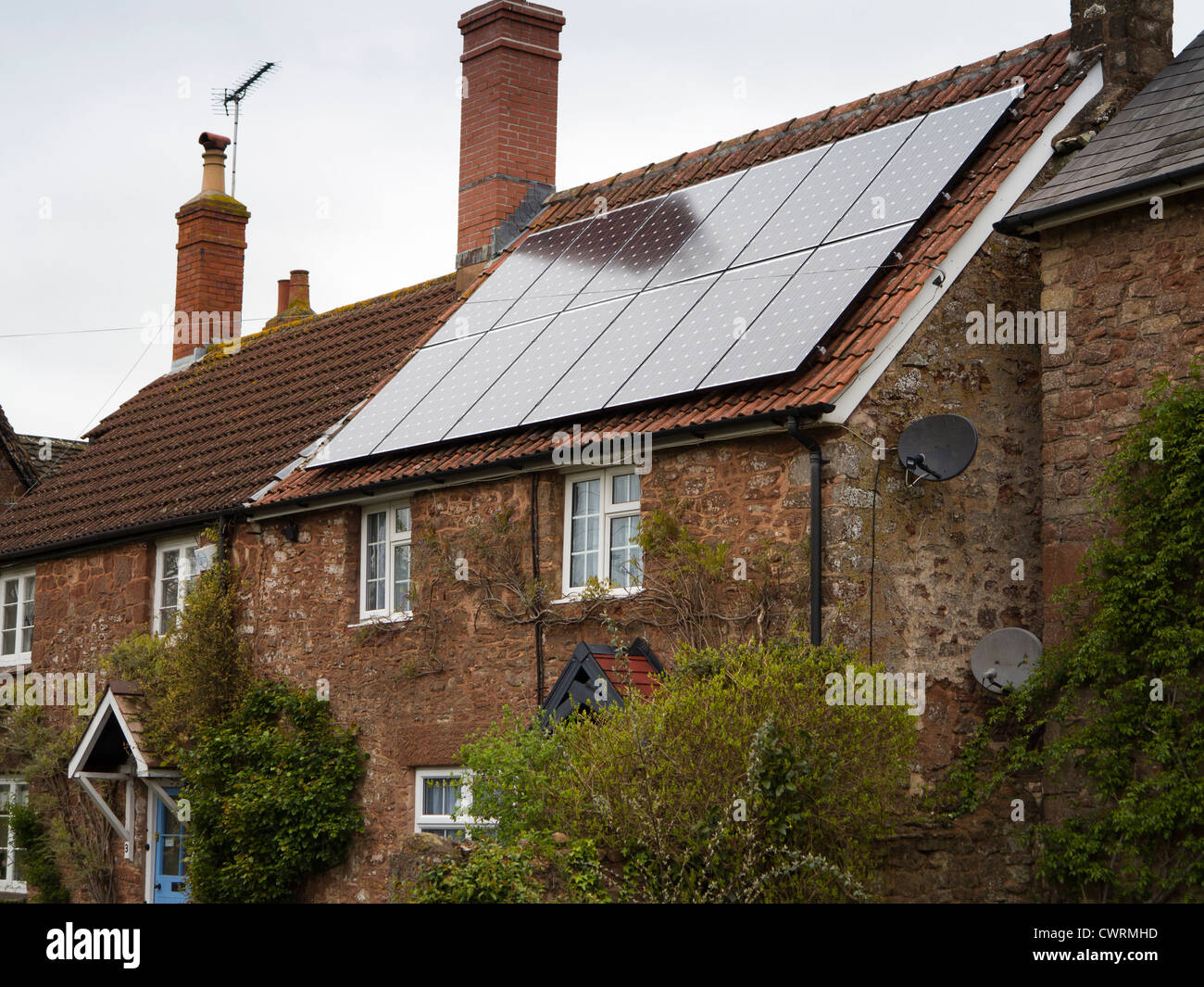 UK, England, Somerset, Sampford Brett, Photvoltaic (Photo PV) panels on ...