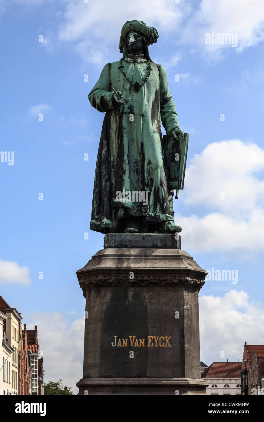 Statue of 15th Century painter Jan Van Eyck, at Jan Van Eyck Square ...