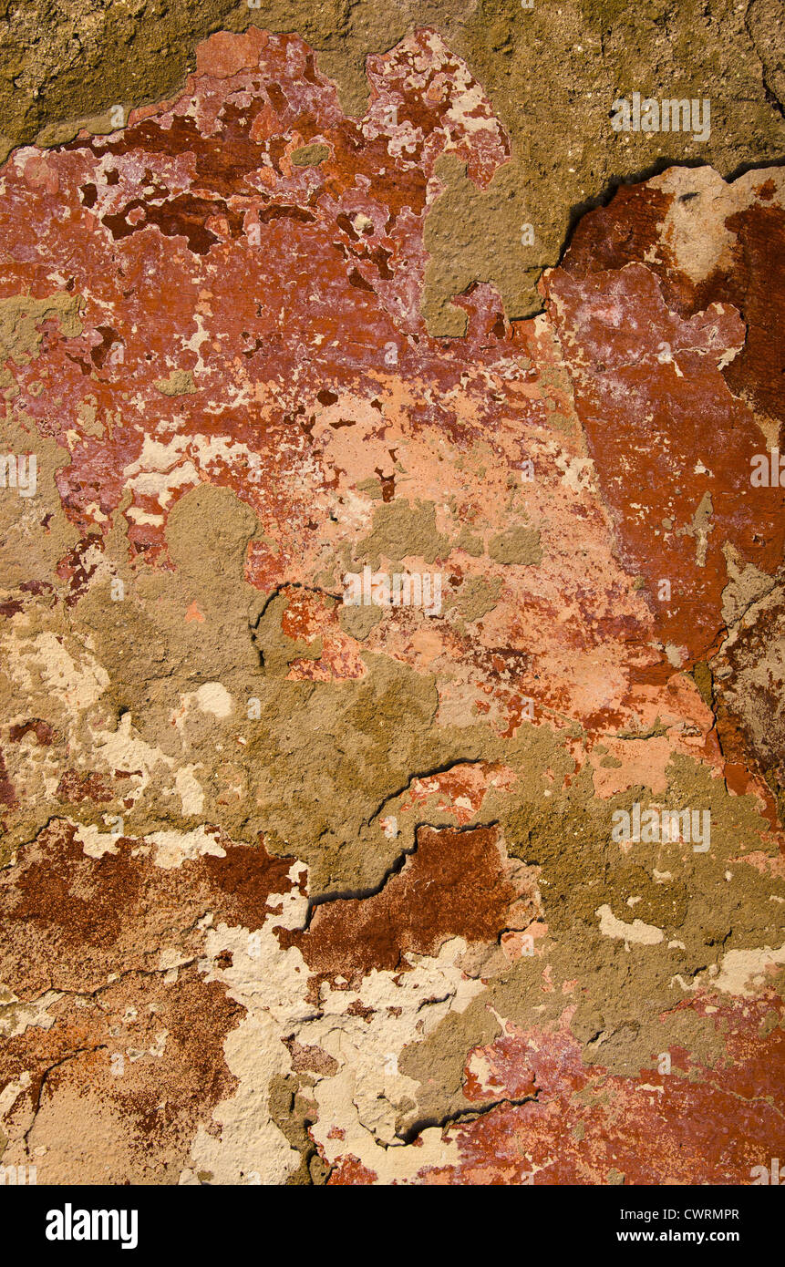 Background of the old painted wall with the loose paint Stock Photo - Alamy