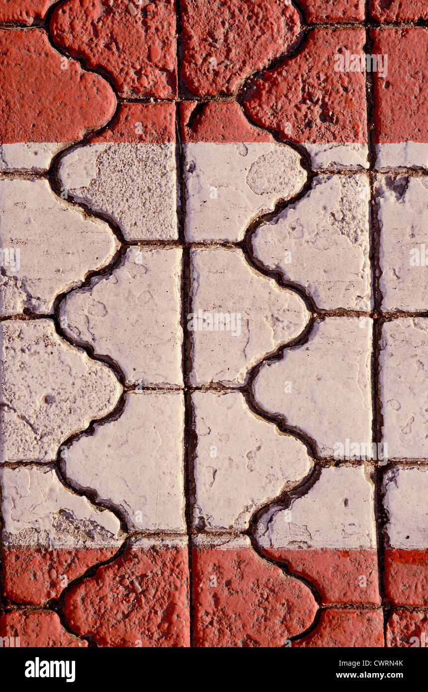 Wall fragment built of intresting bricks. Architectural background ...