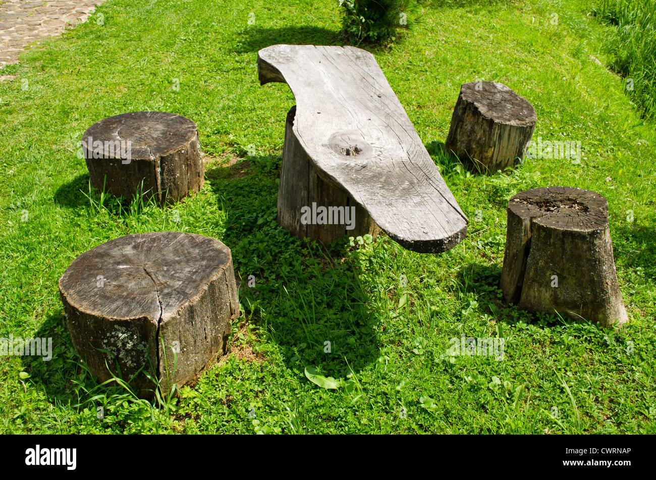Tree stump chair hi-res stock photography and images - Alamy