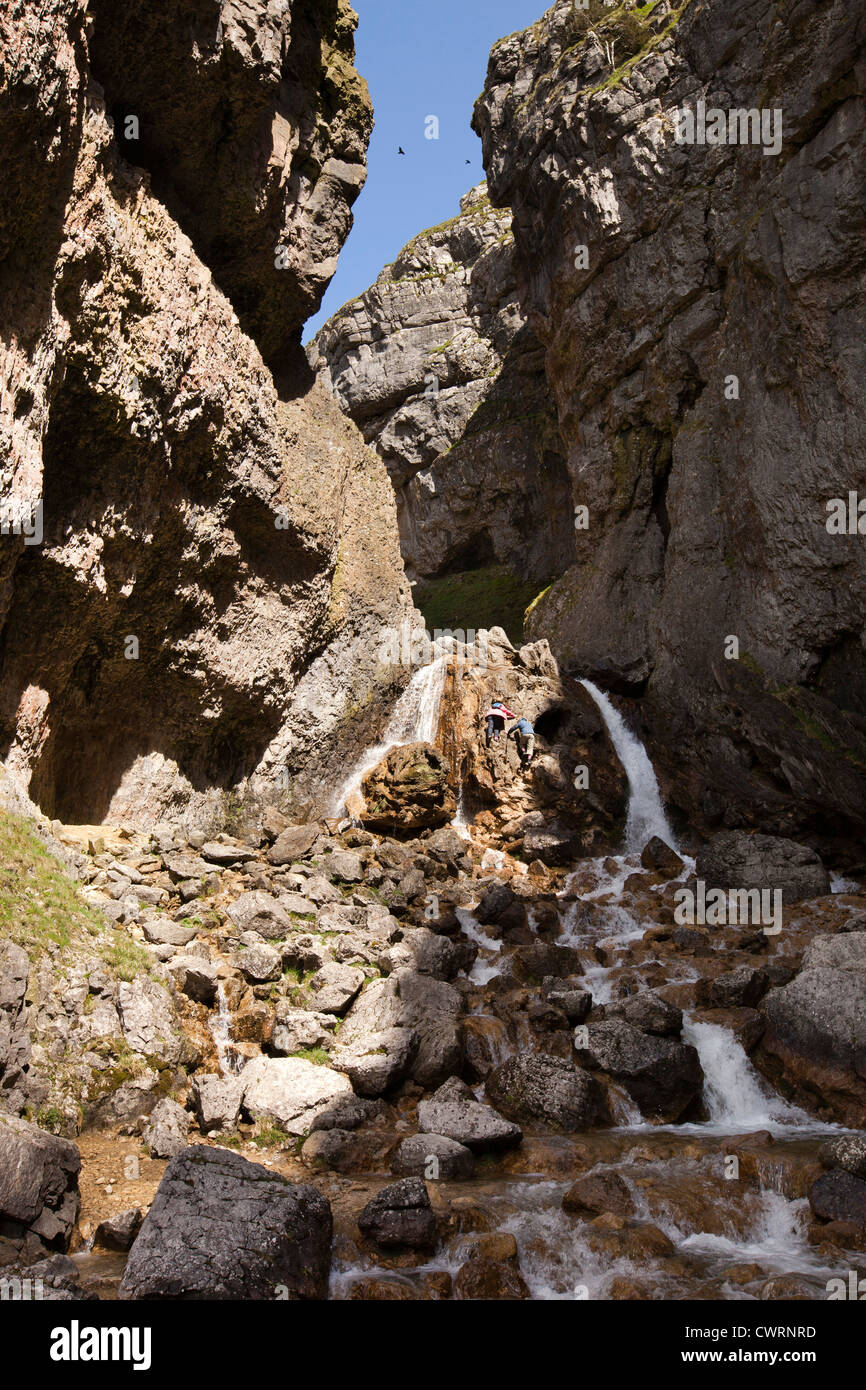 UK, England, Yorkshire, Malham, Gordale Scar, waterfall Stock Photo - Alamy