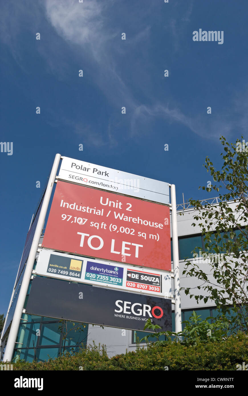 industrial and warehouse space to let sign at polar park, a light ...