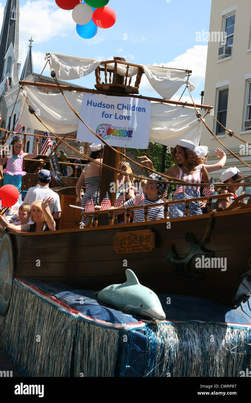 Ship Float - Gay Pride Parade Hudson NY Stock Photo - Alamy